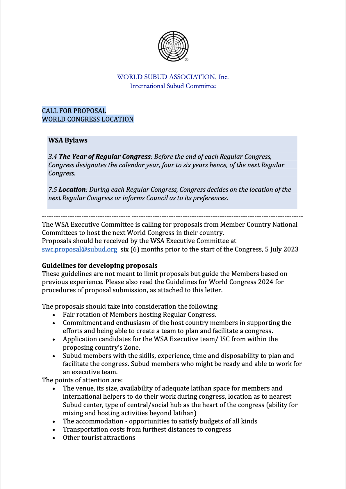 World Congress 2024 - World Subud Association